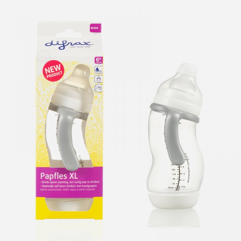 Win de nieuwe Difrax papfles XL met soft grijs knuffeldoek! [Winactie ...